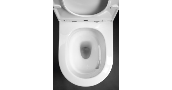 AVIS WC kombi mísa, Vortex Rimless, 66x36 cm, spodní/zadní odpad, bílá