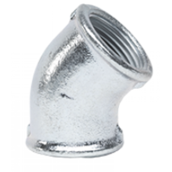 Pozink koleno 45° FF 3/4"